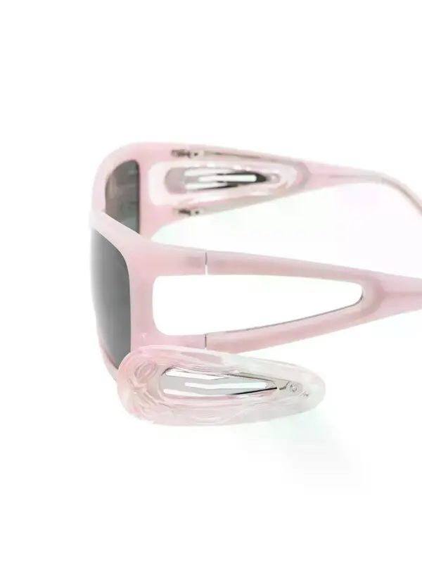 YVMIN Hair-clip Rectangle-frame Sunglasses - Pink