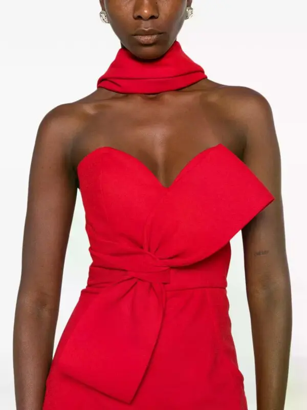 FOREVER UNIQUE Raye Bow-detail Strapless Maxi Dress