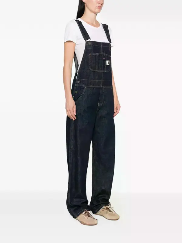 Carhartt Work In Progress Logo-patch Denim Dungarees