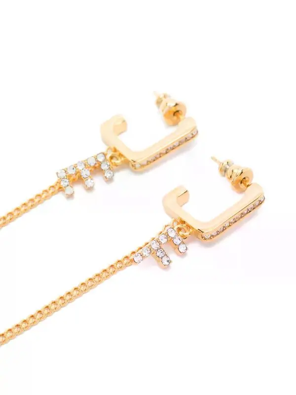 Elisabetta Franchi Crystal Embellished Drop Earrings