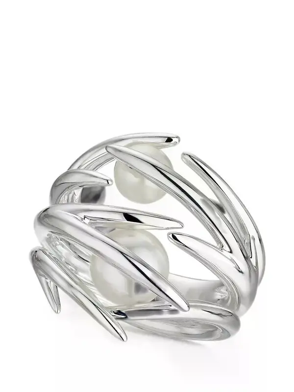 SHAUN LEANE Hook Pearl Ring - Silver