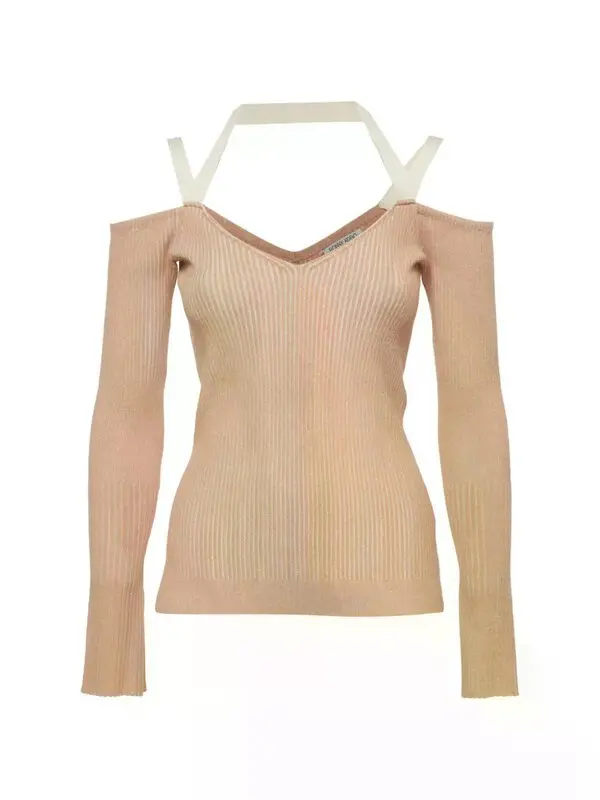 Ronny Kobo Off-the-shoulder Ribbed-knit Top
