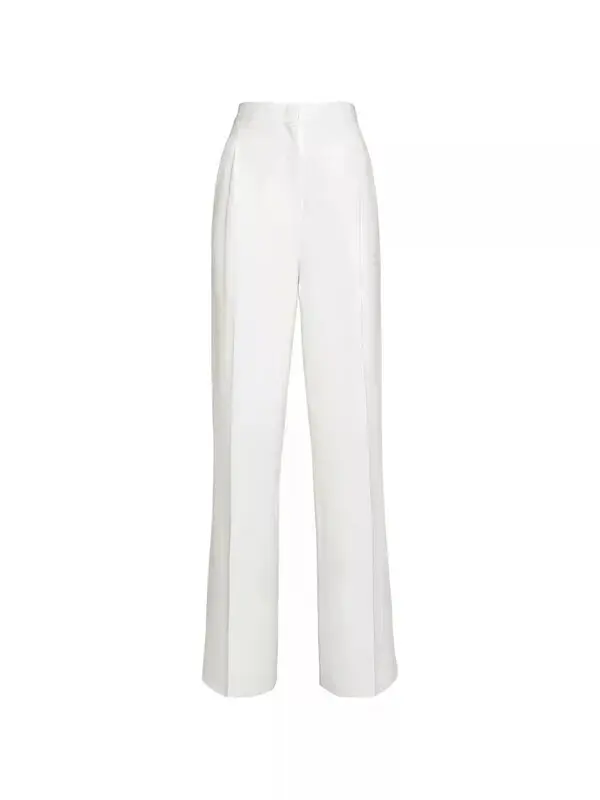 FERRAGAMO Pleated Straight-leg Trousers - White