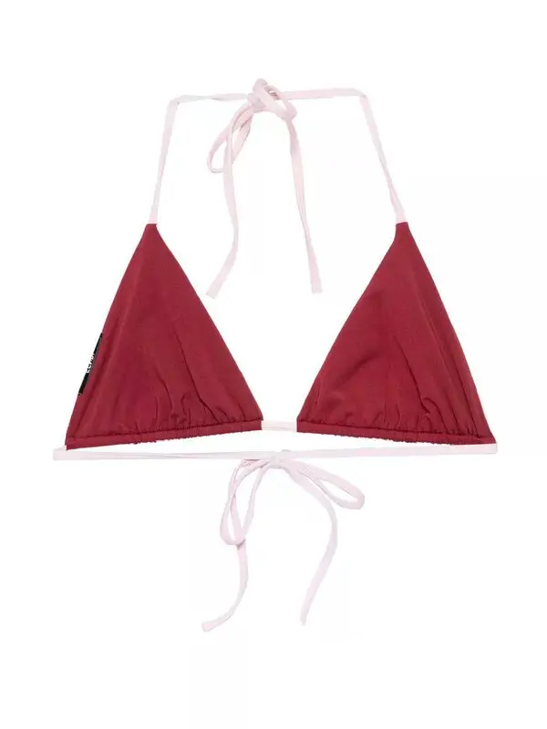 Fendi Striped Triangle Bikini Top