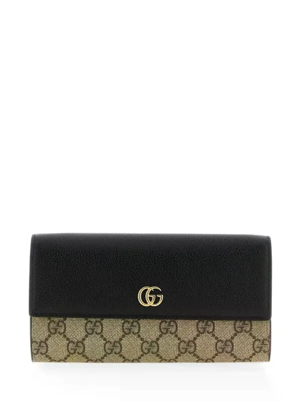 Gucci Bi-colour Gg-marmont Wallet On Chain - Neutrals
