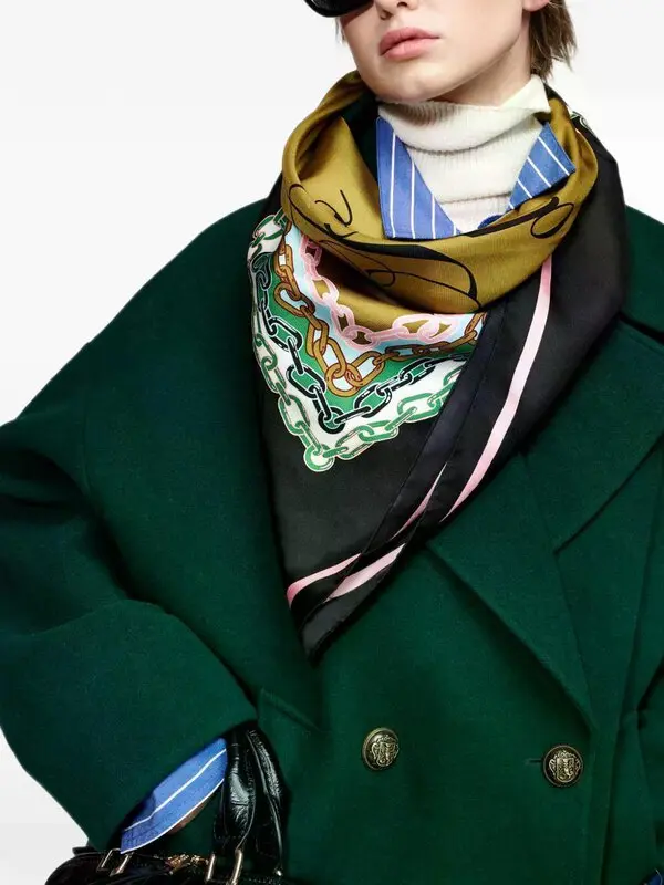 Essentiel Antwerp Klassik Chain-print Scarf - Black