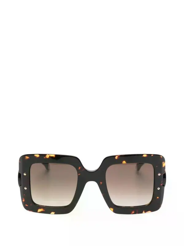 Carolina Herrera Tortoiseshell-effect Square-frame Sunglasses