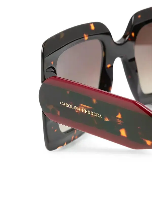 Carolina Herrera Tortoiseshell-effect Square-frame Sunglasses