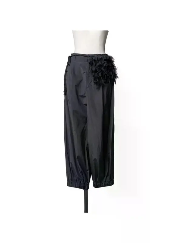 MULLER OF YOSHIOKUBO Canopy Tulle-detail Trousers - Black