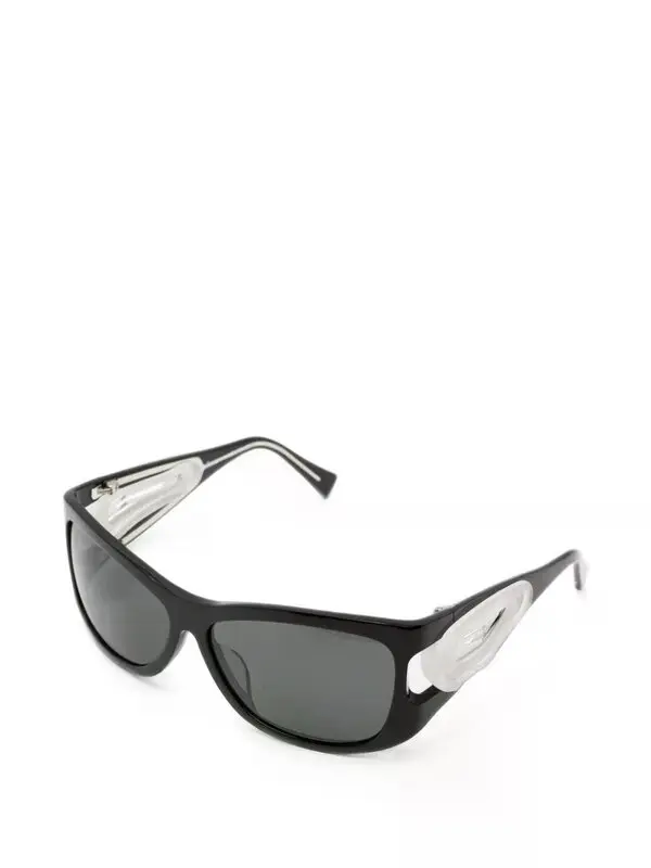 YVMIN Hair-clip Rectangle-frame Sunglasses - Black