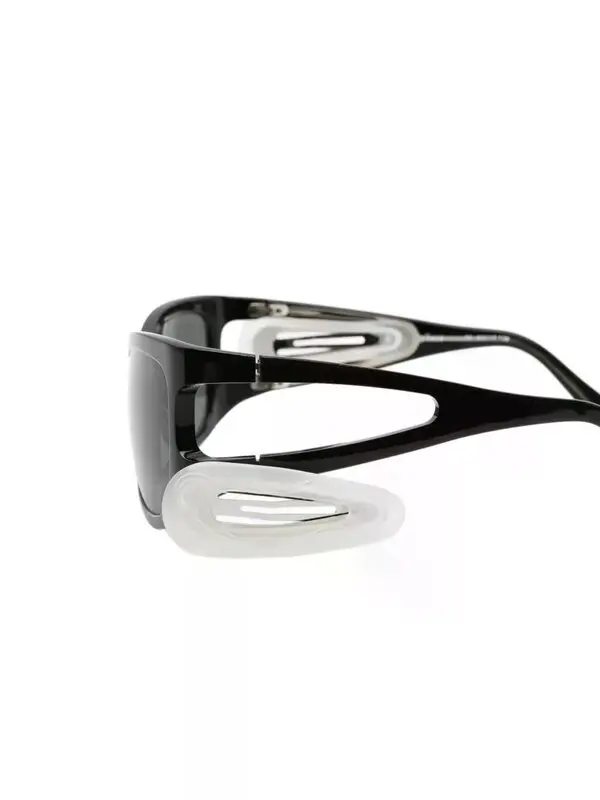 YVMIN Hair-clip Rectangle-frame Sunglasses - Black