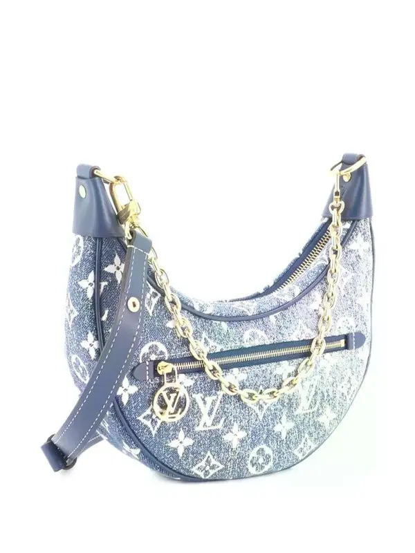 LOUIS VUITTON Monogram Jacquard Denim Hobo Bag - Blue