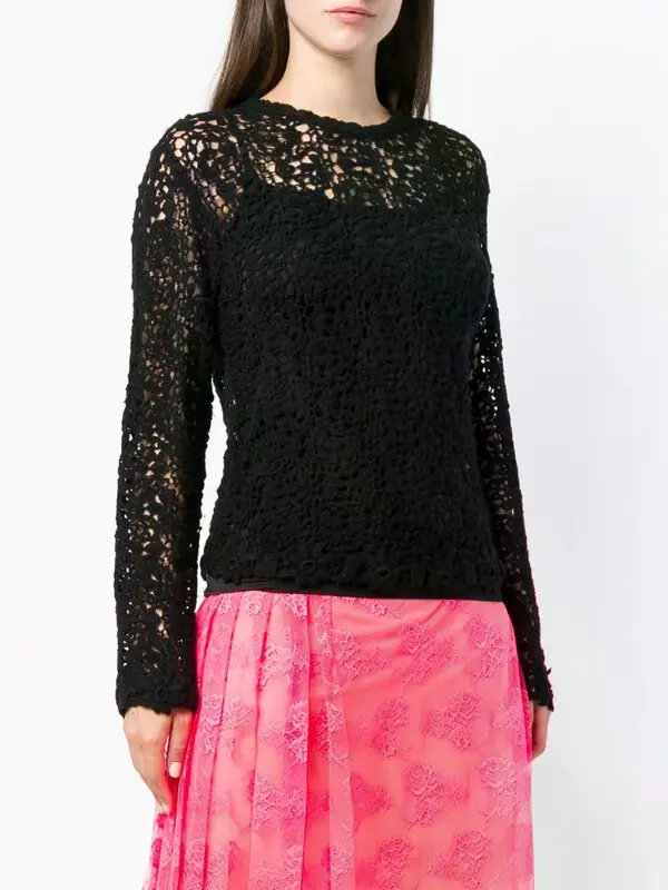 Comme Des Garçons Crochet Long Sleeved Blouse
