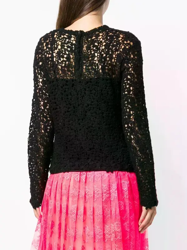 Comme Des Garçons Crochet Long Sleeved Blouse