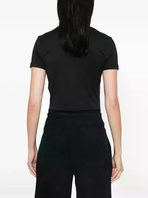 Amiri Logo Print V-neck Cropped T-shirt