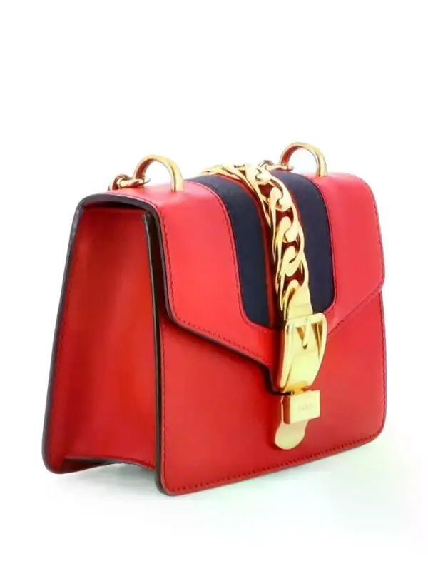 Gucci Sylvie Leather Mini Cross Body Bag - Red