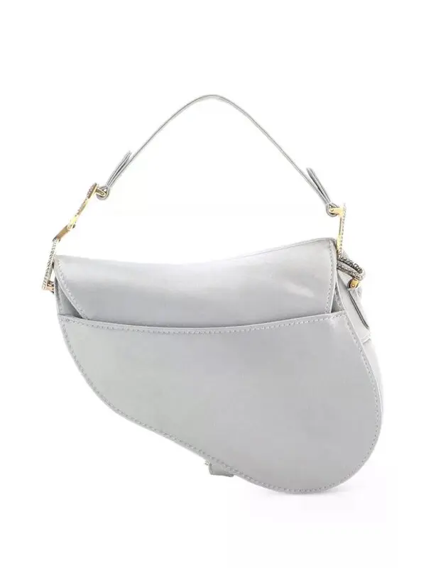 Dior Saddle Handbag Satin With Crystals Mini Shoulder Bag - Blue