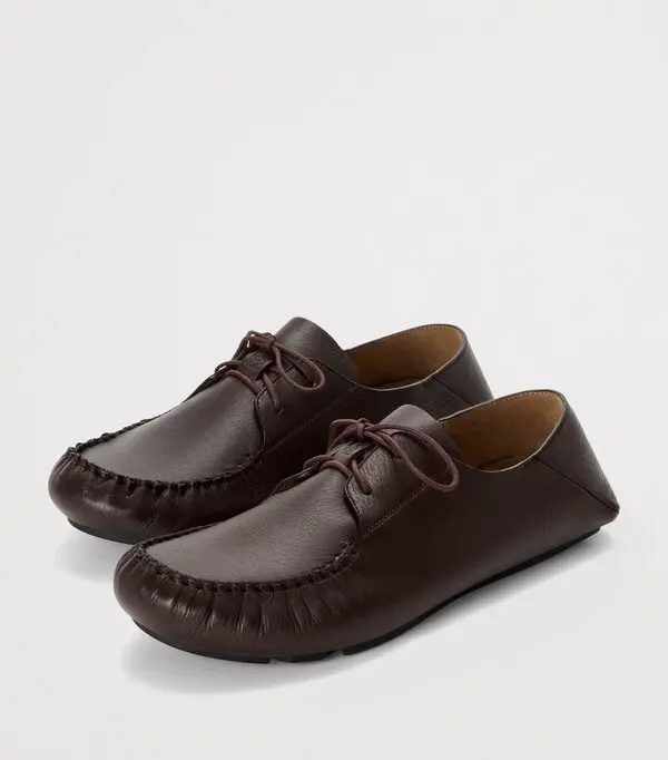 Loewe Leather Rambla Boat Shoes