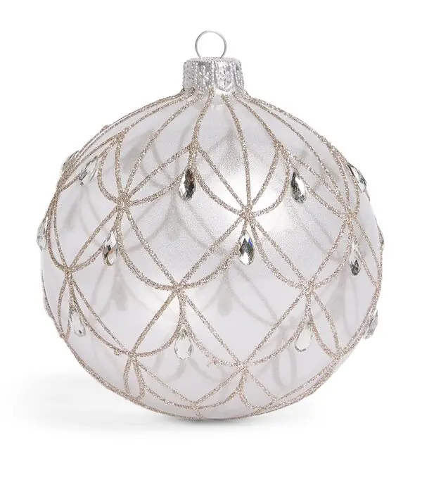 Harrods Crystal-embellished Glitter Bauble - Silver