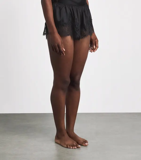 SKIMS Stretch-silk Lace-trim Shorts