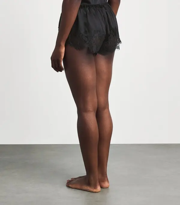 SKIMS Stretch-silk Lace-trim Shorts
