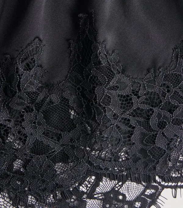 SKIMS Stretch-silk Lace-trim Shorts