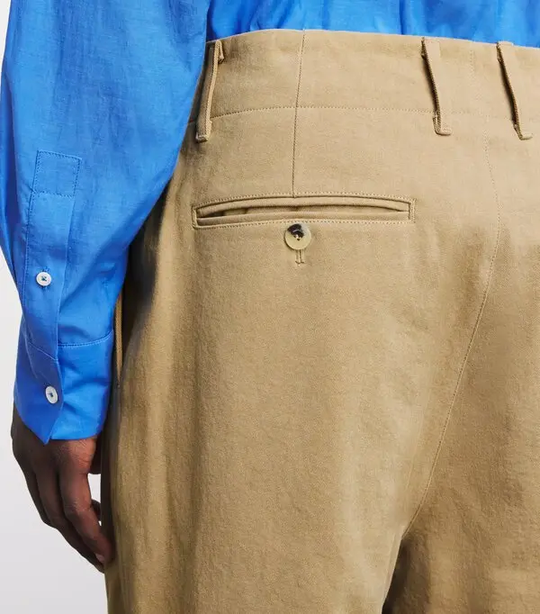 LE17SEPTEMBRE Cotton Twill Pleated Trousers