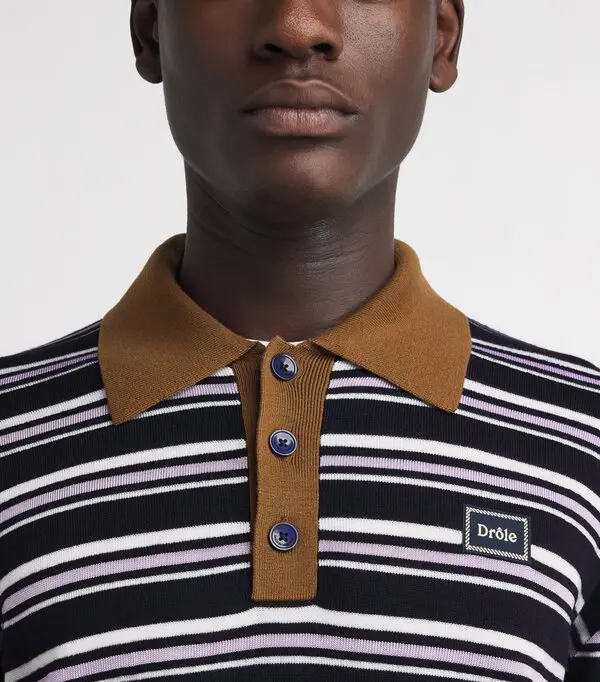 Drole De Monsieur Wool-blend Striped Polo Sweater