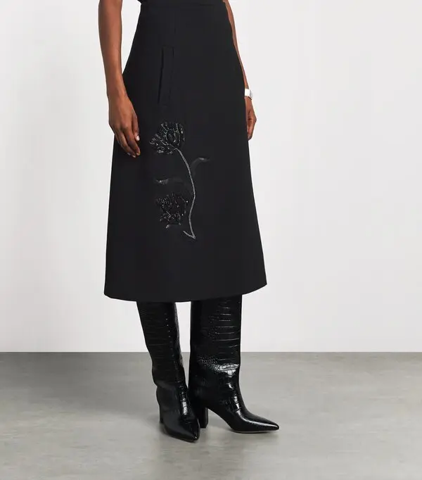 Huishan Zhang Wool Evelina Midi Skirt