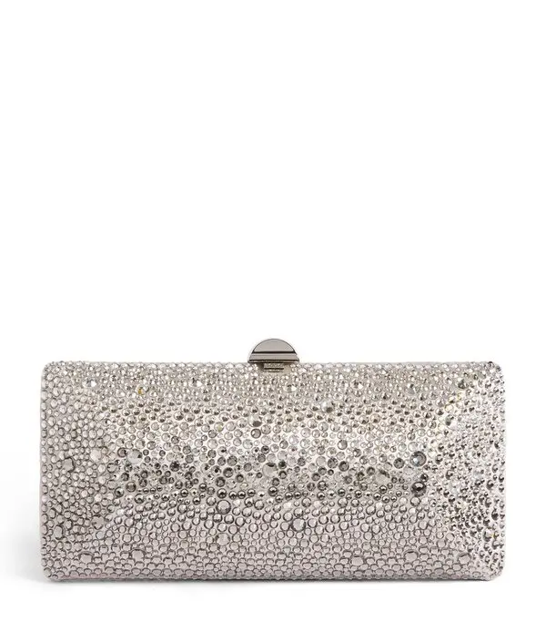 Rodo Satin Crystal-embellished Clutch Bag