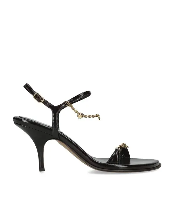 Chloé Patent Leather Zia Heeled Sandals 80 - Black