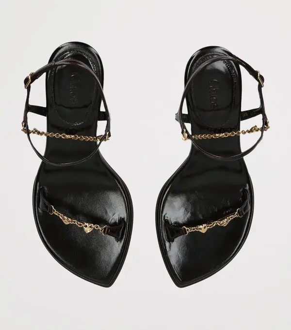 Chloé Patent Leather Zia Heeled Sandals 80