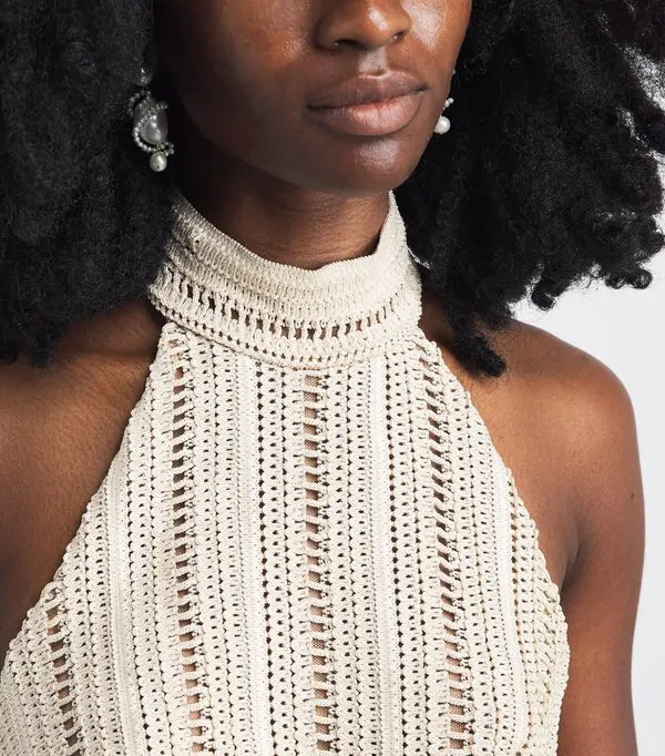 PatBO Crochet Fringed Mini Dress