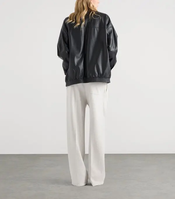 Prada Cotton Wide-leg Sweatpants - Grey