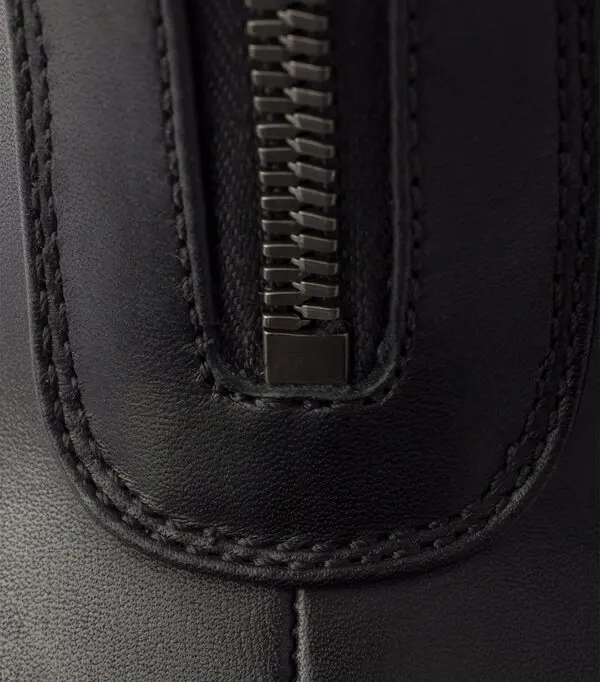 Prada Leather Zipped Heeled Ankle Boots 85