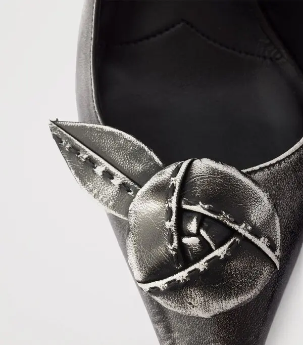 Prada Leather Bow-detail Slingback Pumps 90