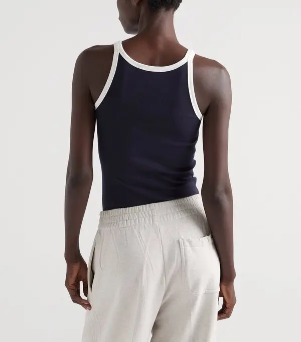 Prada Ribbed Contrast-binding Tank Top
