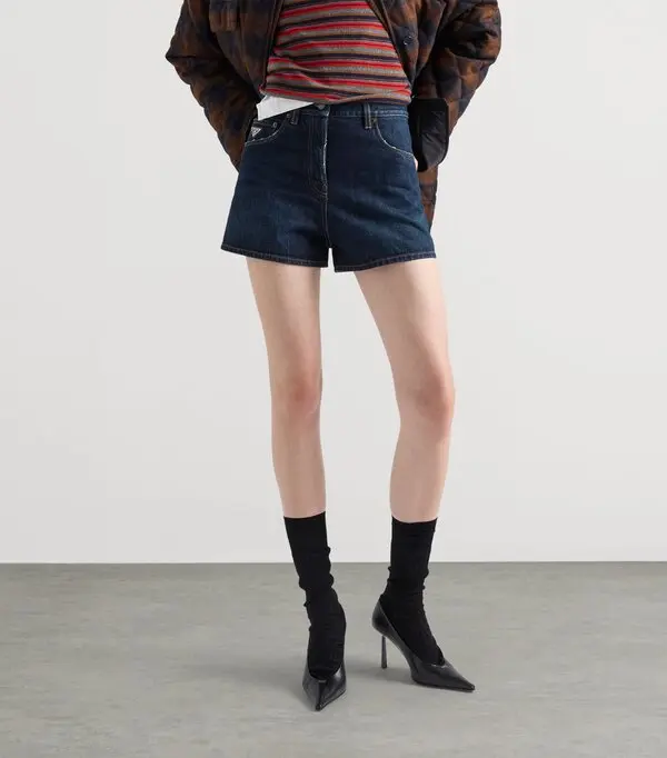Prada Denim Mid-rise Shorts