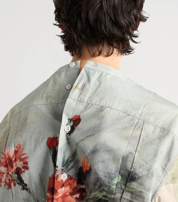 Prada Cotton Floral Back-button Shirt