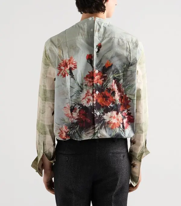 Prada Cotton Floral Back-button Shirt