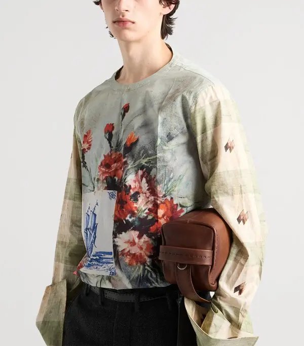 Prada Cotton Floral Back-button Shirt