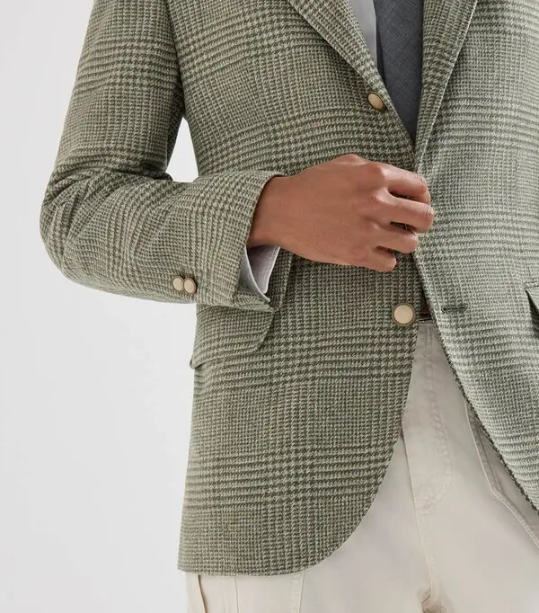 Brunello Cucinelli Wool-cashmere-blend Check Blazer