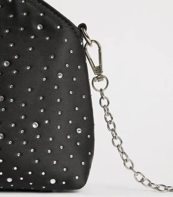 Monnalisa Crystal-embellished Satin Shoulder Bag
