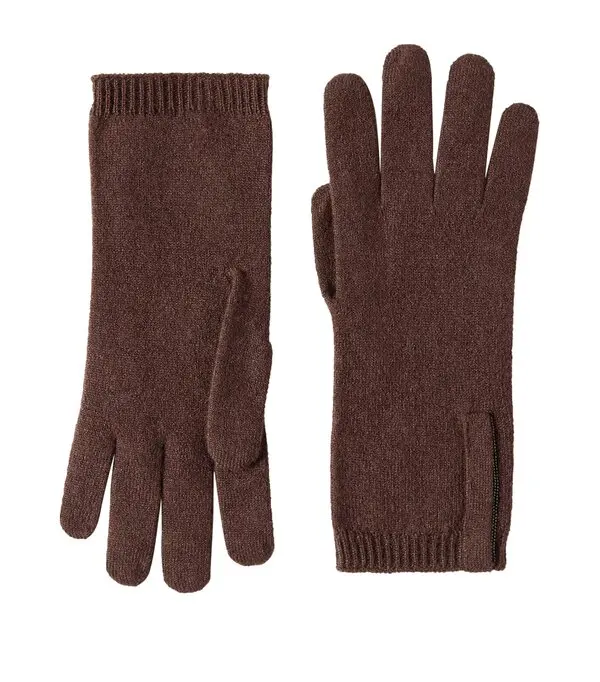 Brunello Cucinelli Cashmere Monili-trim Gloves