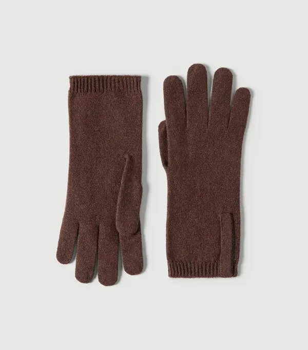 Brunello Cucinelli Cashmere Monili-trim Gloves