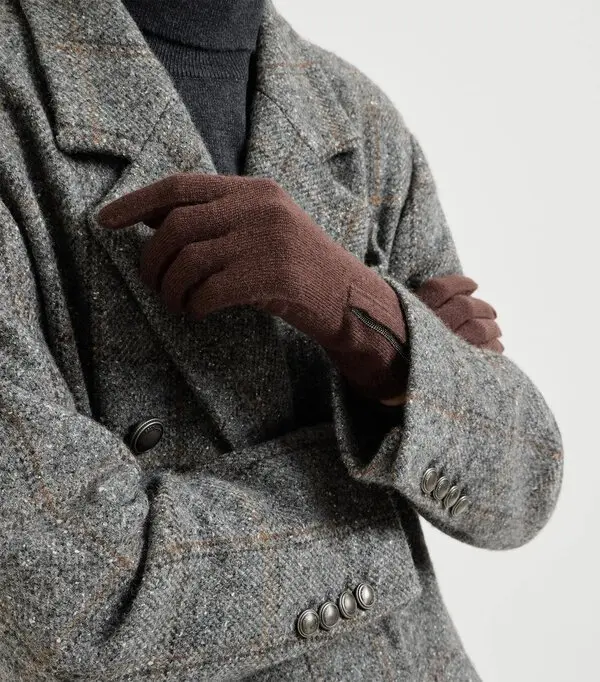 Brunello Cucinelli Cashmere Monili-trim Gloves