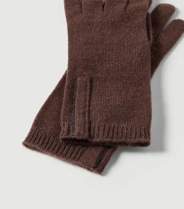 Brunello Cucinelli Cashmere Monili-trim Gloves