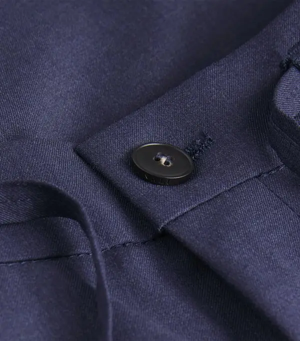 Canali Stretch-wool Drawstring Straight Trousers