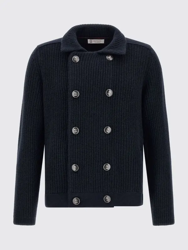 Brunello Cucinelli Double-breasted Pure Cashmere Cardigan - Blue