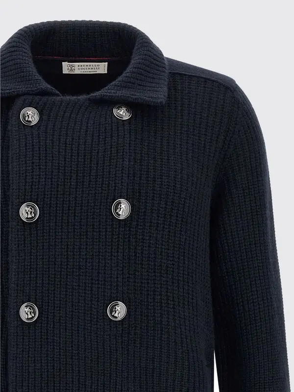 Brunello Cucinelli Double-breasted Pure Cashmere Cardigan - Blue